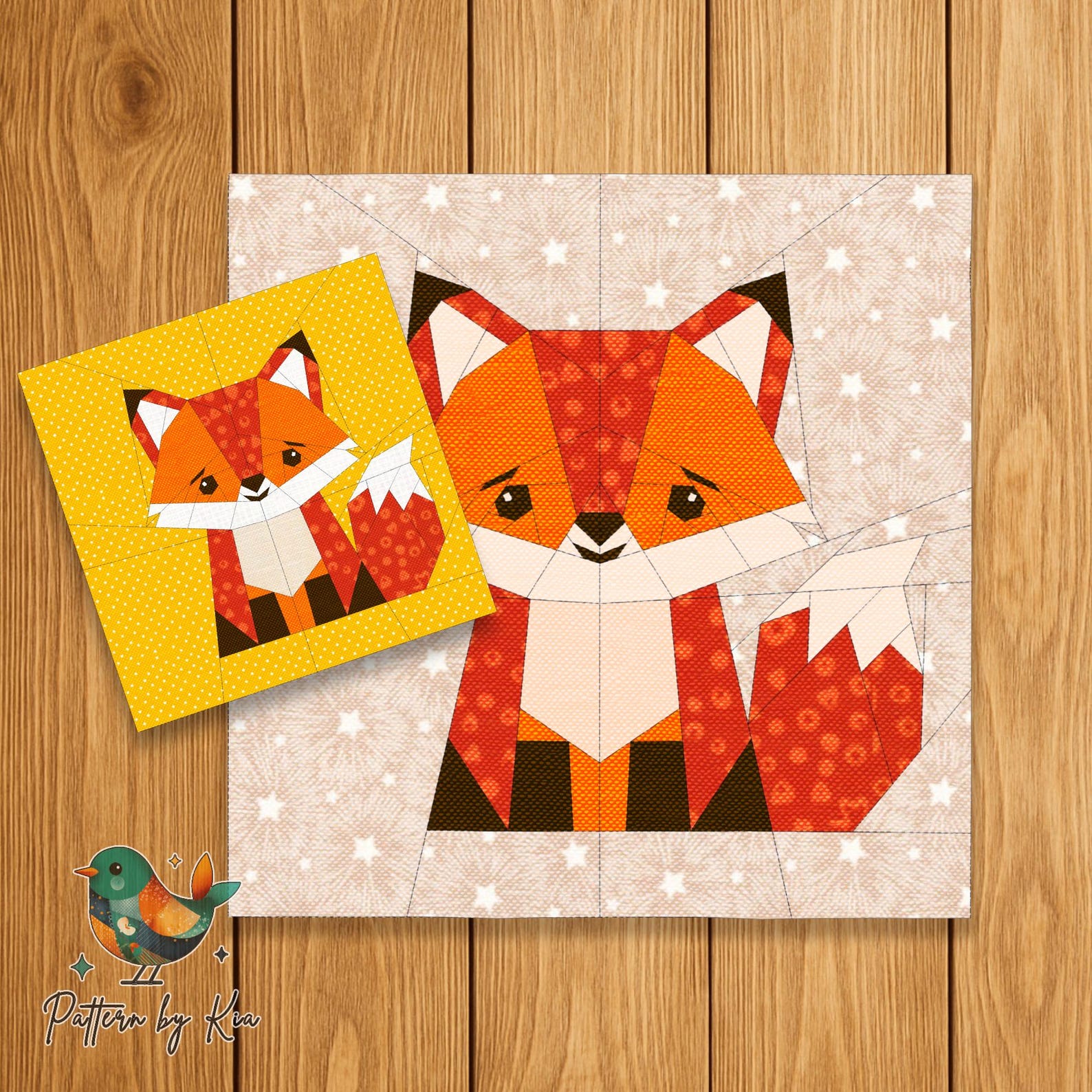 Fox FPP Quilt Pattern, 2 Size Template (PDF Download) - Etsy