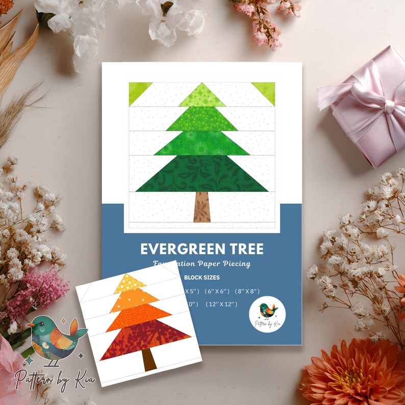 Evergreen Tree Quilt Block Pattern: Foundation Paper Piecing (PDF ...