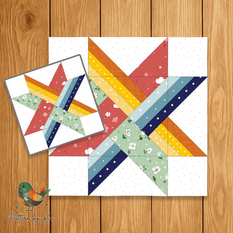 Woven Star Quilt Block : 6 Sizes, FPP (PDF Download) - Etsy