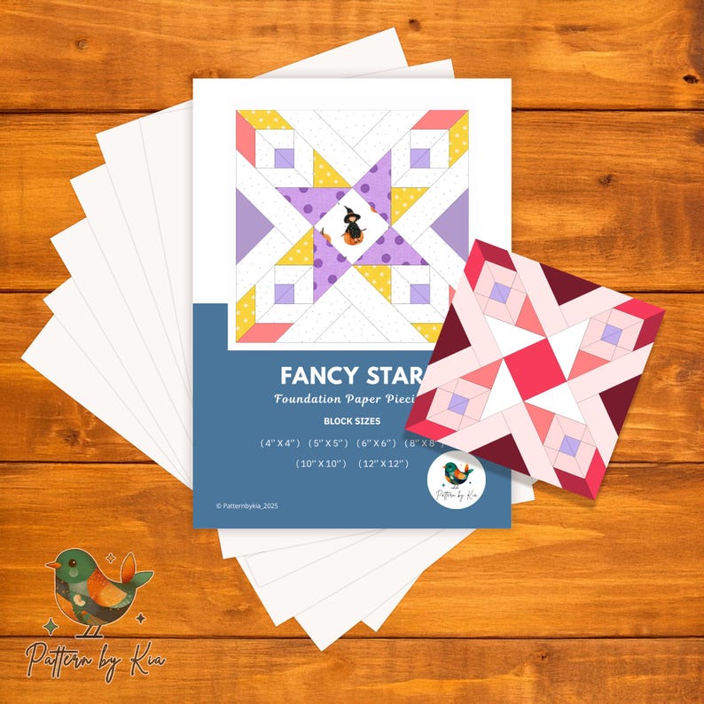 Log Cabin Star Quilt Block Pattern: Foundation Paper Piecing (PDF ...