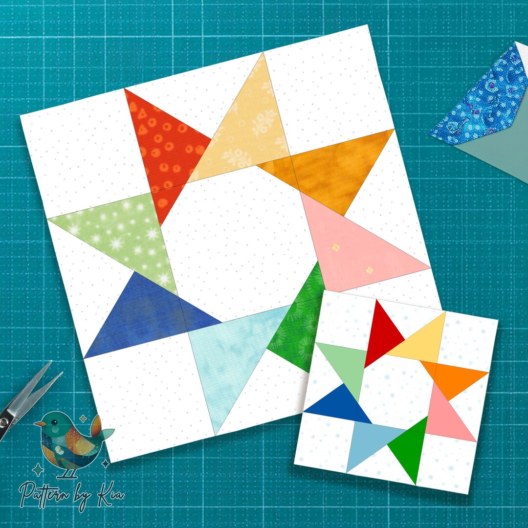 Whirling Star FPP Quilt Block Pattern: Piecing (PDF Download) - Etsy