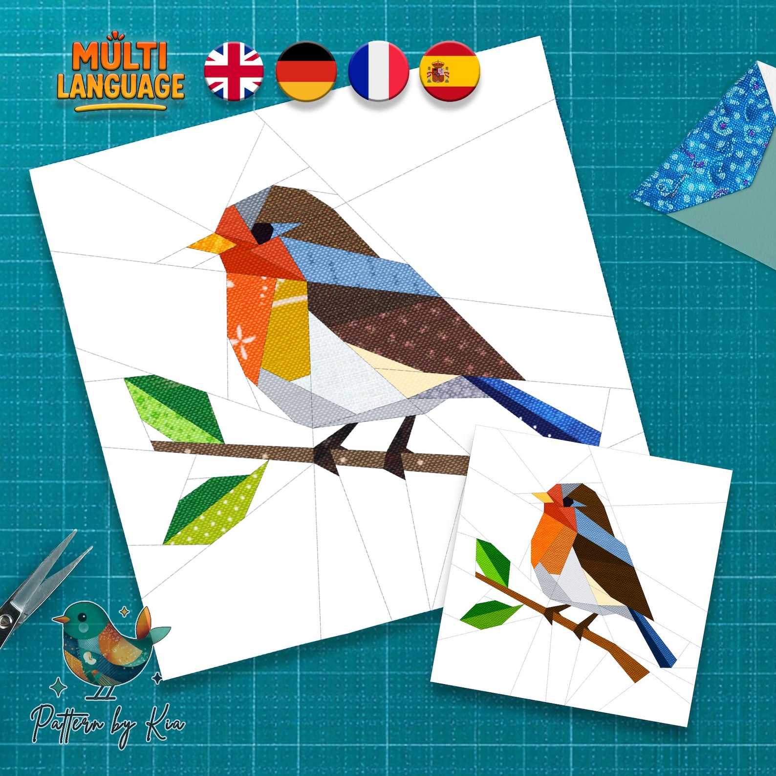Robin Bird Quilt Block Pattern, Foundation Paper Piecing (PDF Download ...