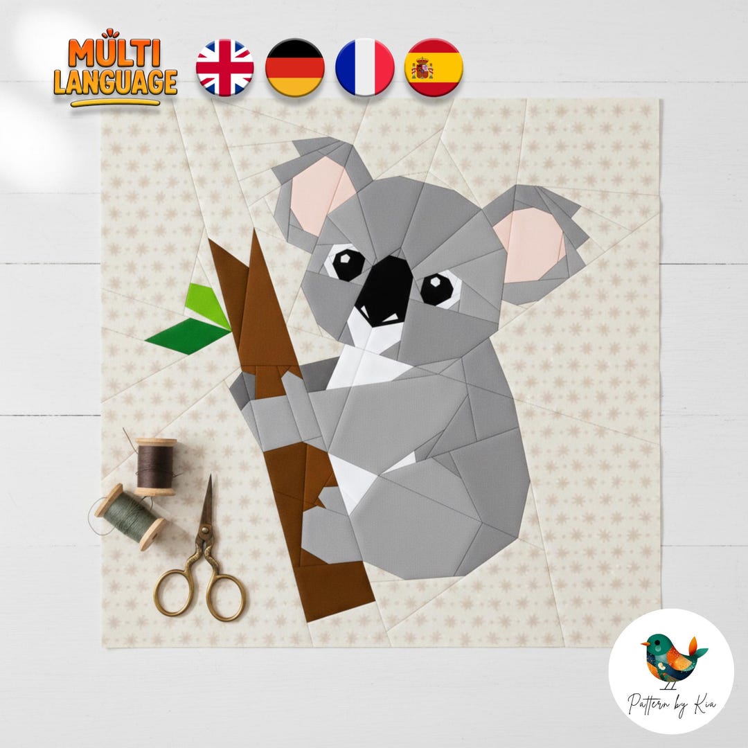 Koala Quilt Pattern, Modern FPP Design (PDF Pattern) - Etsy