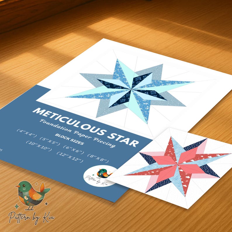 Star Quilt Block Pattern: Meticulous Star, Foundation Paper Piecing ...