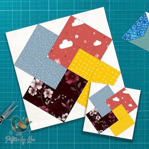 Card Trick Quilt Block Pattern | 6 Sizes PDF Download | Foundation ...