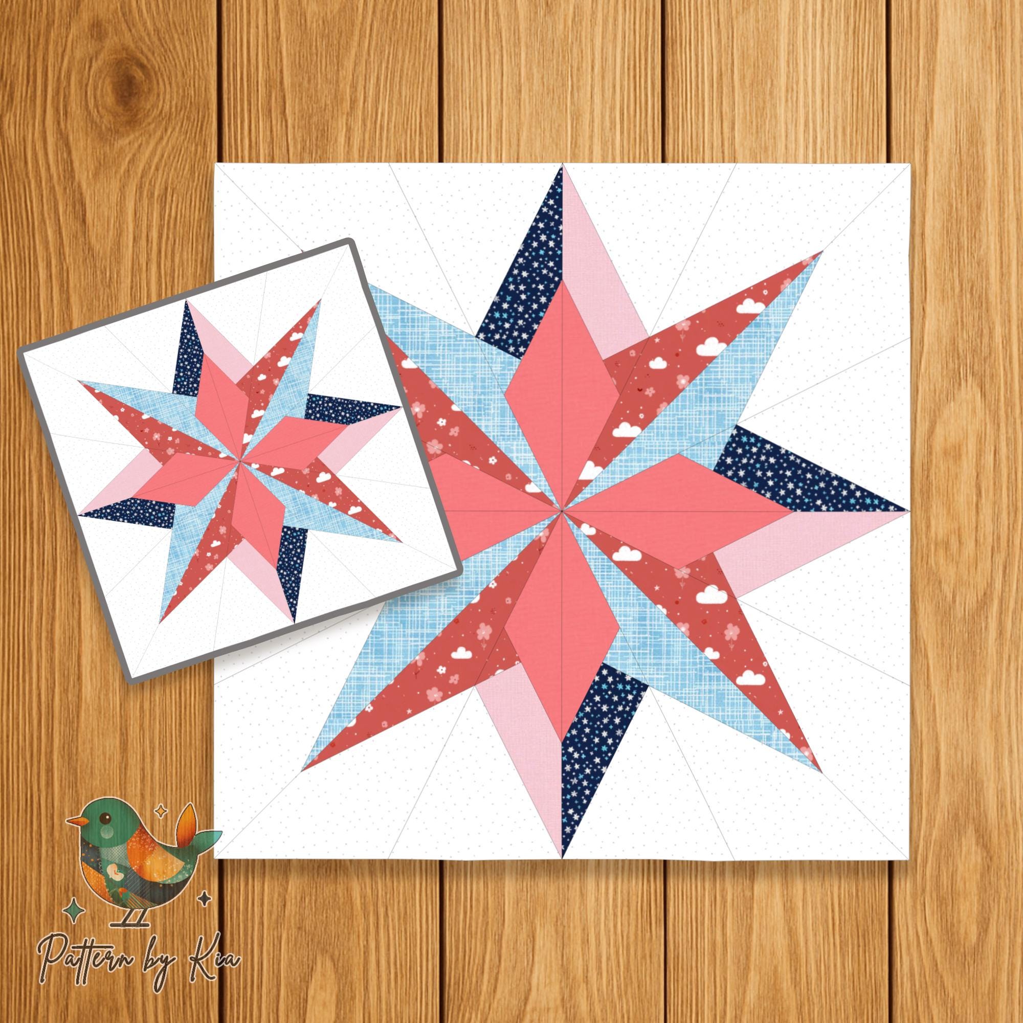 Star Quilt Block Pattern: Meticulous Star, Foundation Paper Piecing ...