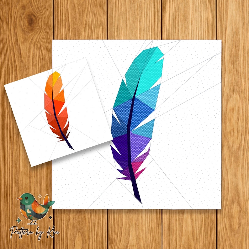 Feather Quilt Block Pattern: 5 Sizes, Feather FPP, PDF Download ...
