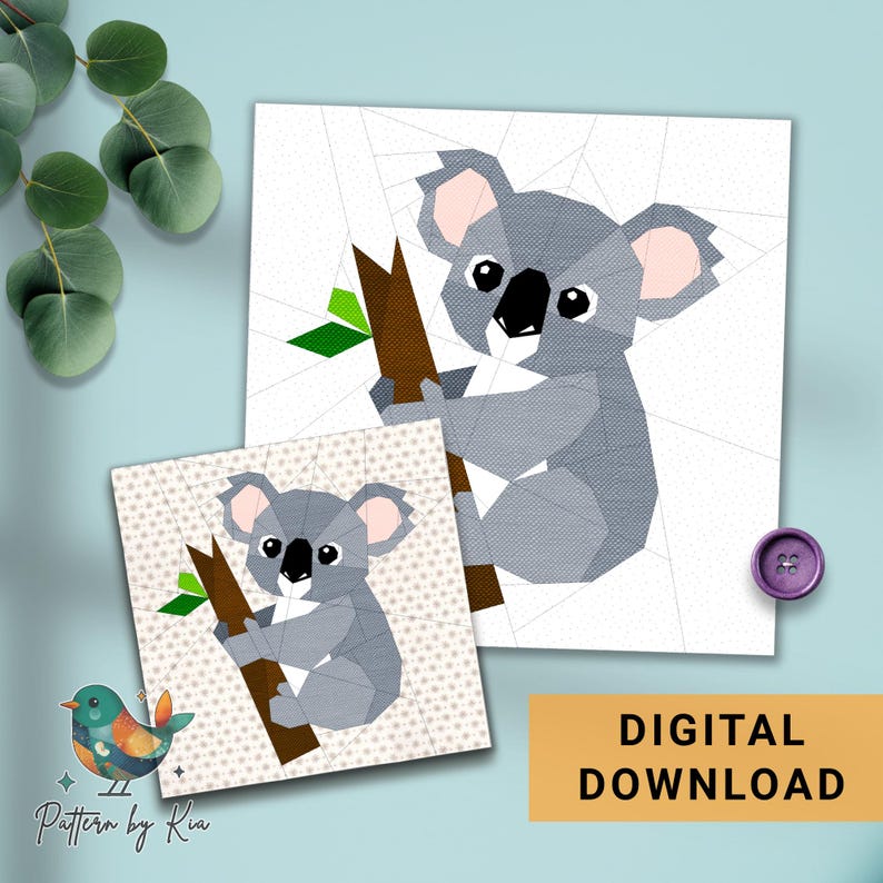 Koala Quilt Pattern, Modern FPP Design (PDF Pattern) - Etsy