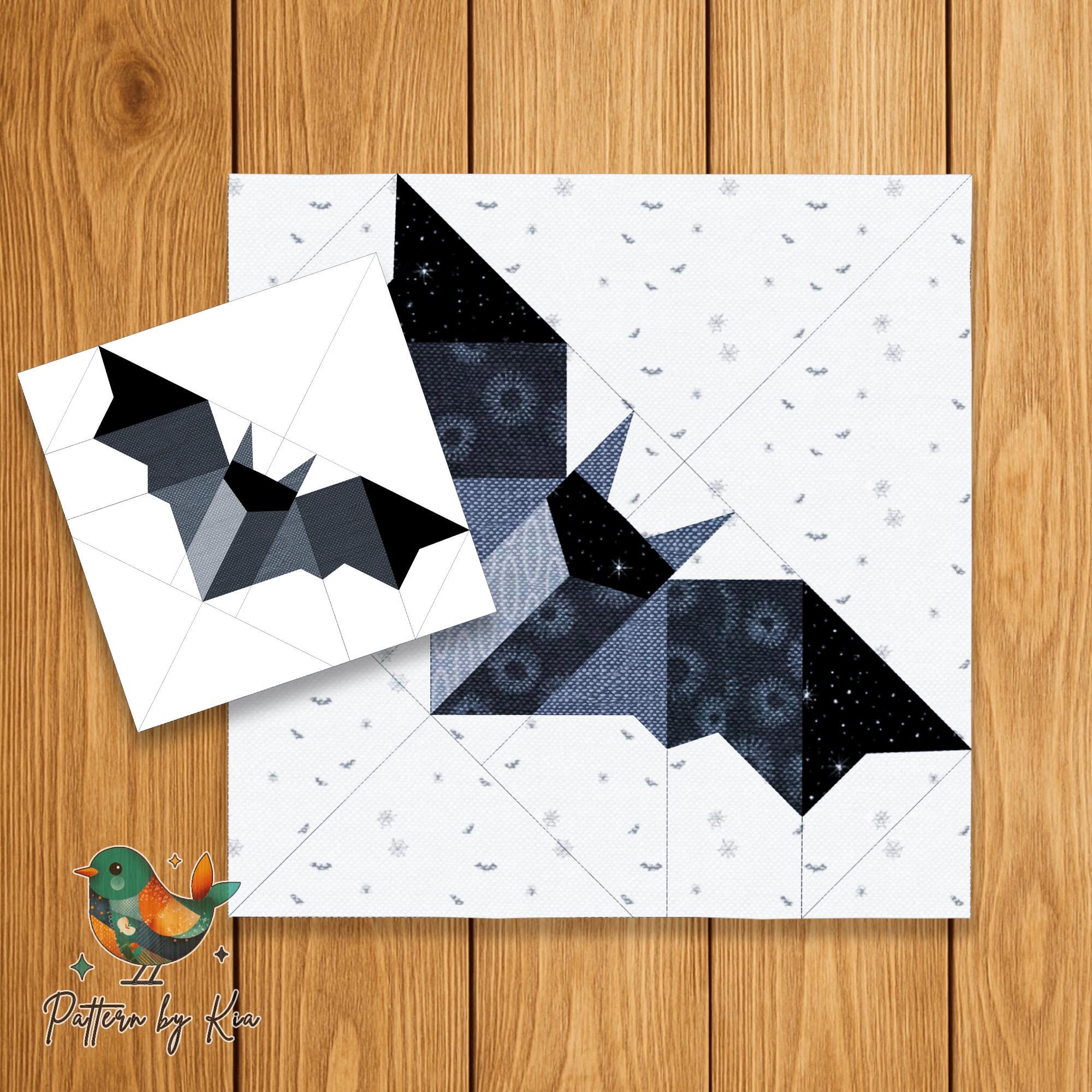 Bat Quilt Block Pattern, FPP Halloween Design (PDF Pattern) - Etsy