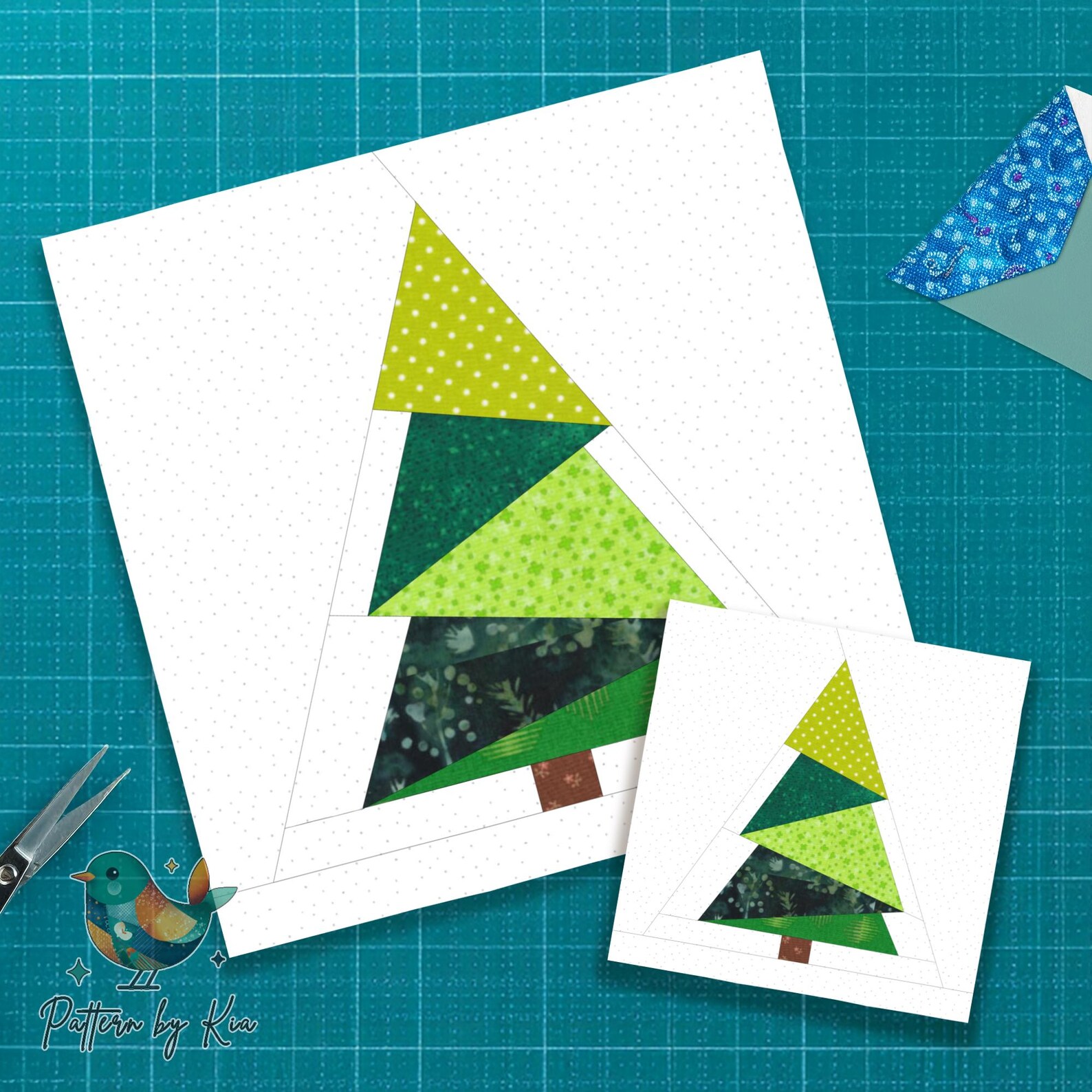 Tree Quilt Block FPP Bundle : 4 FPP Designs, PDF Instant Download ...