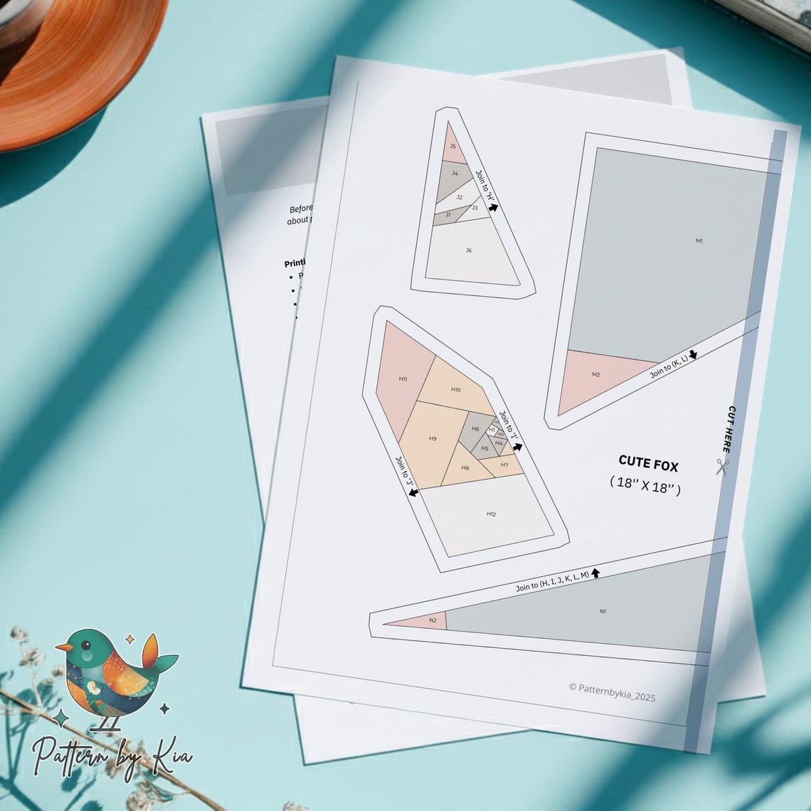 Fox FPP Quilt Pattern, 2 Size Template (PDF Download) - Etsy