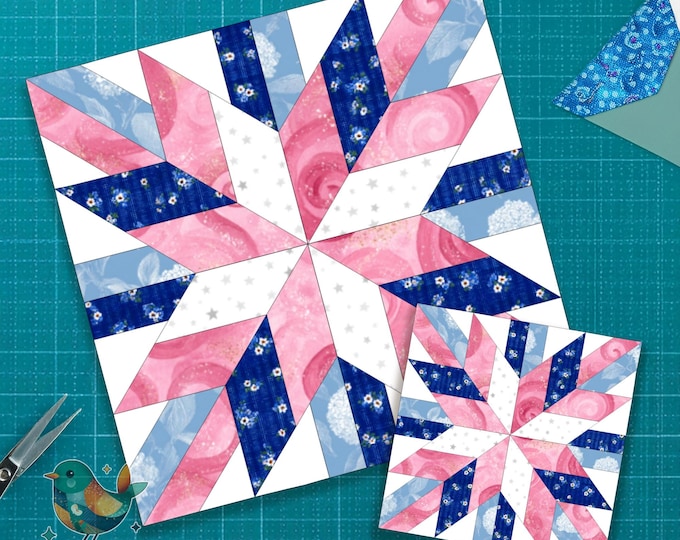 Digital PDF Quilt Block Pattern|faceted Star Quilt Block Pattern|modern ...