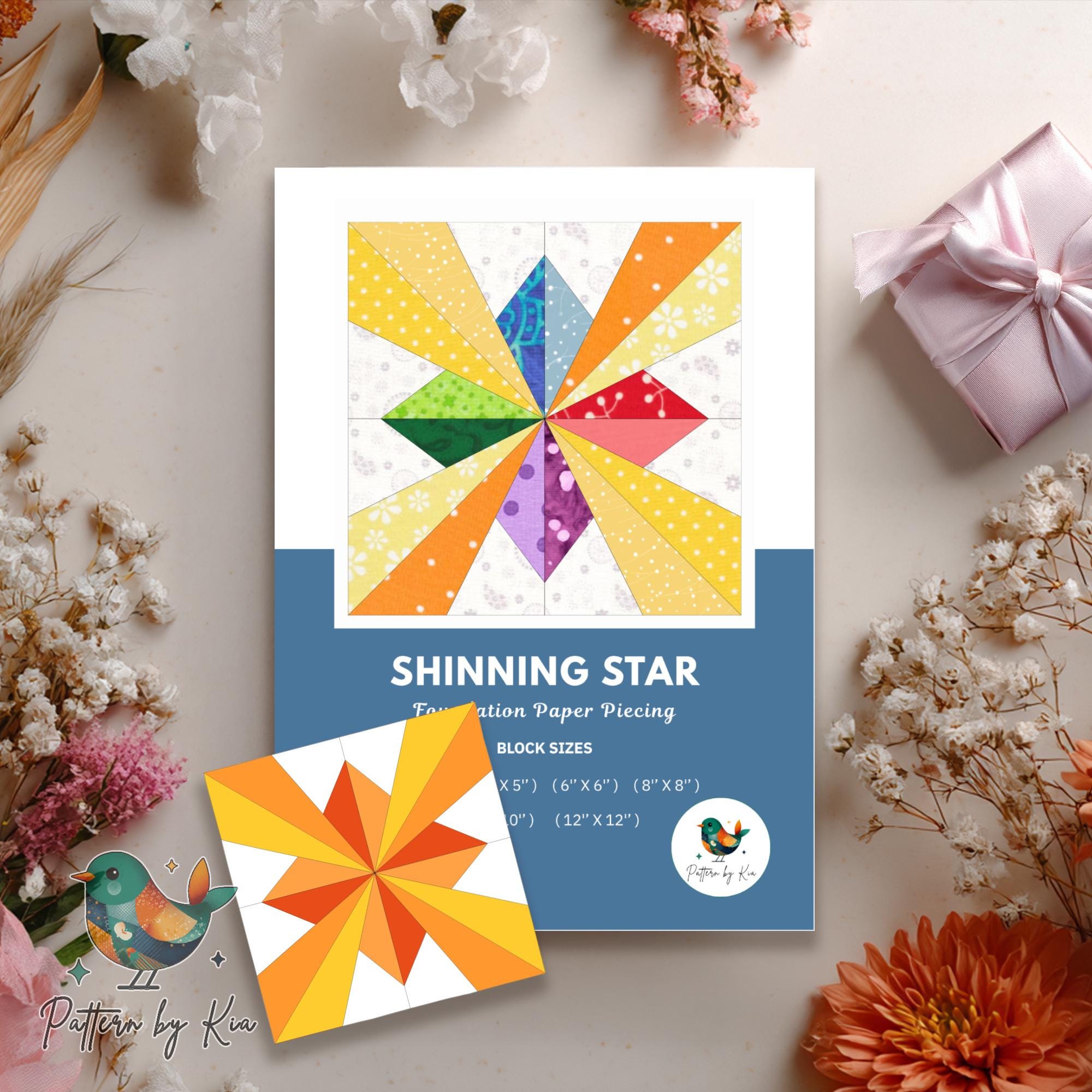 Shining Star Quilt Block Pattern: FPP (PDF Download) - Etsy