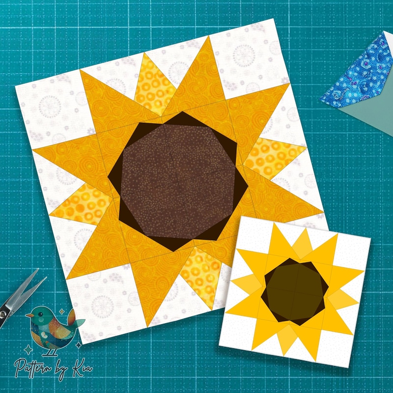 Sunflower Quilt Block Pattern - Etsy