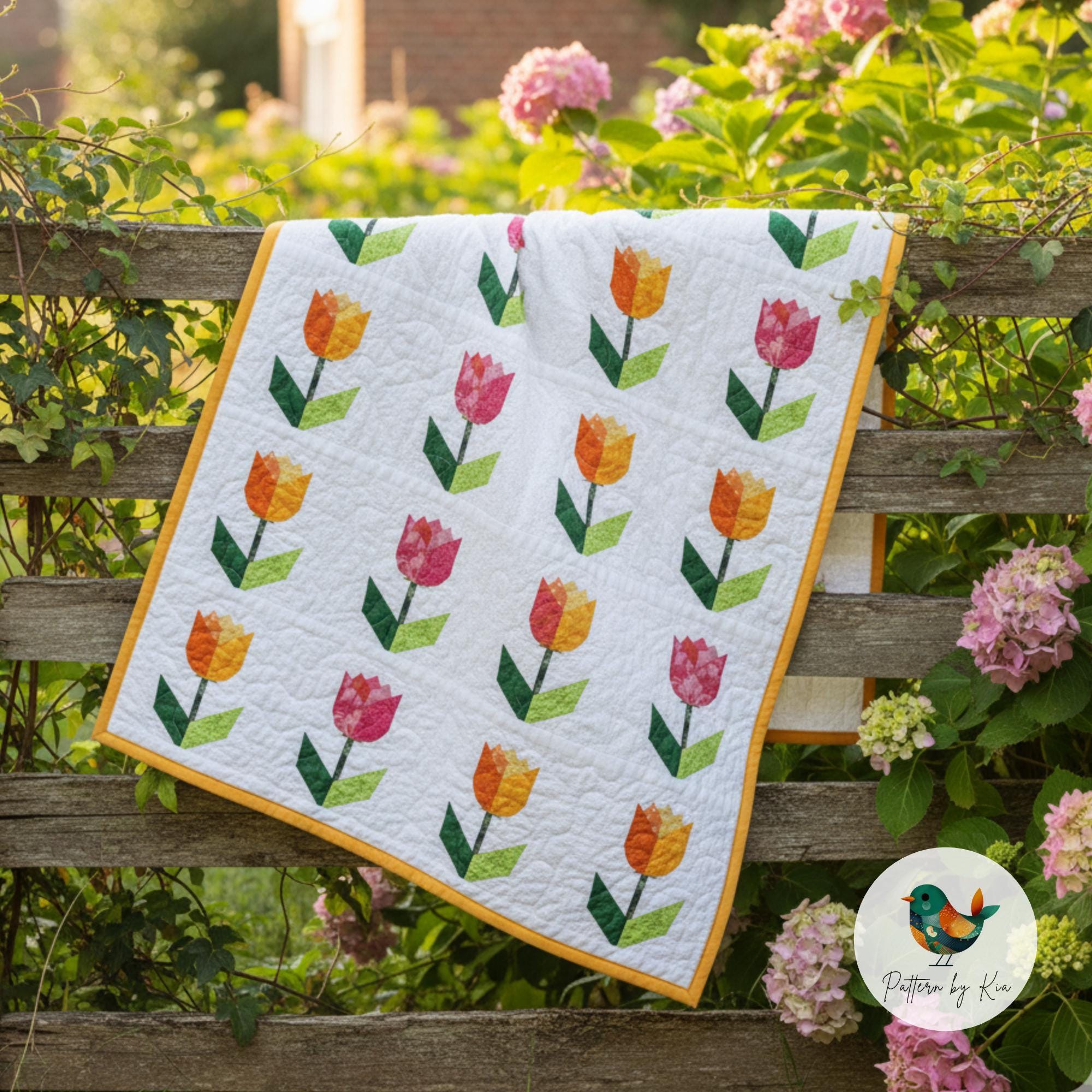 Tulip Quilt Block Pattern, Spring Flower Quilt, Foundation Paper ...