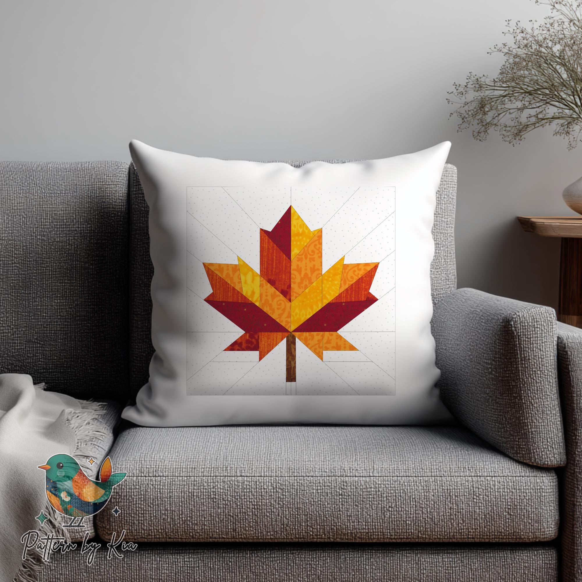 Maple Leaf Quilt Block Pattern: 5 Sizes Fpp Pattern, 4 Languages ...