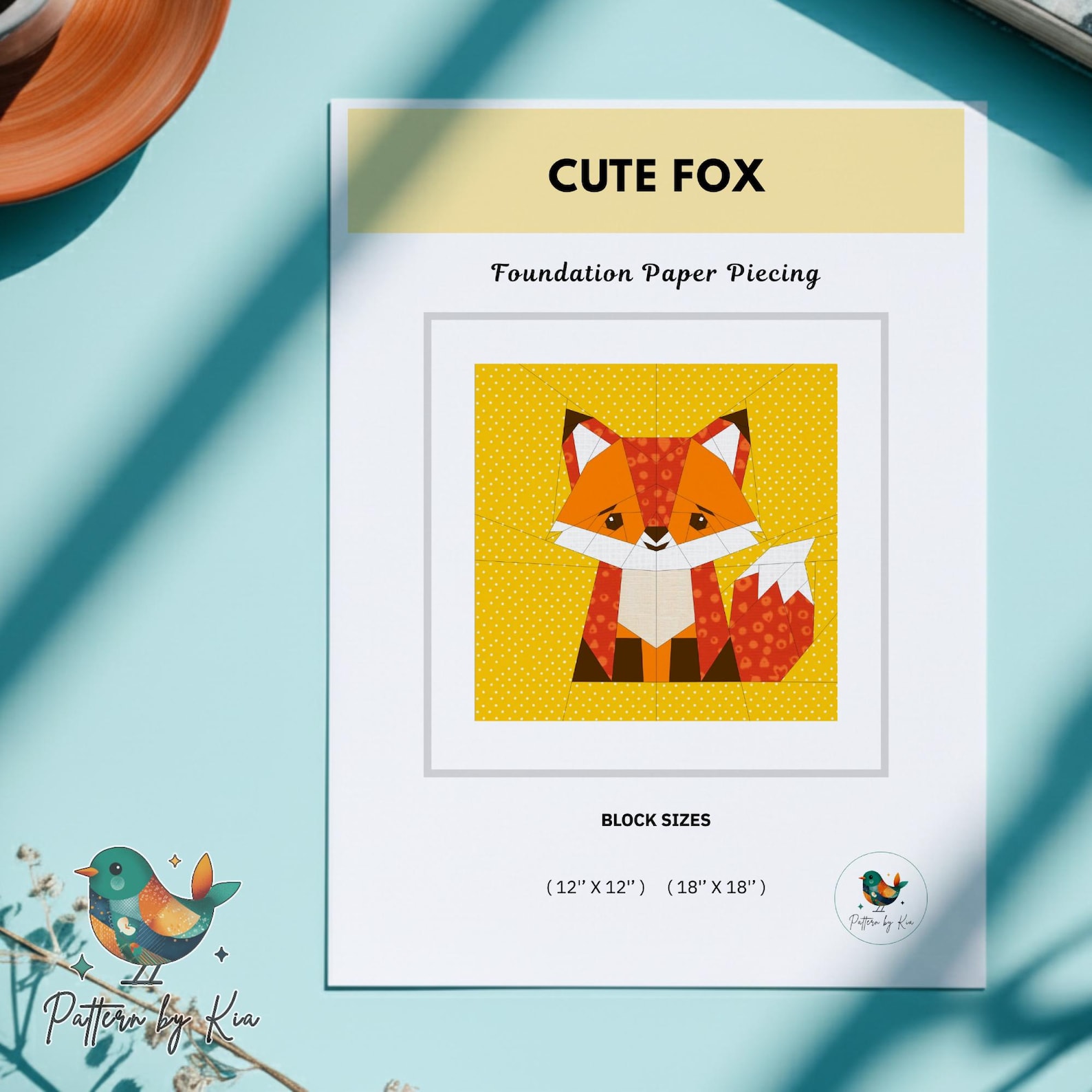 Fox FPP Quilt Pattern, 2 Size Template (PDF Download) - Etsy