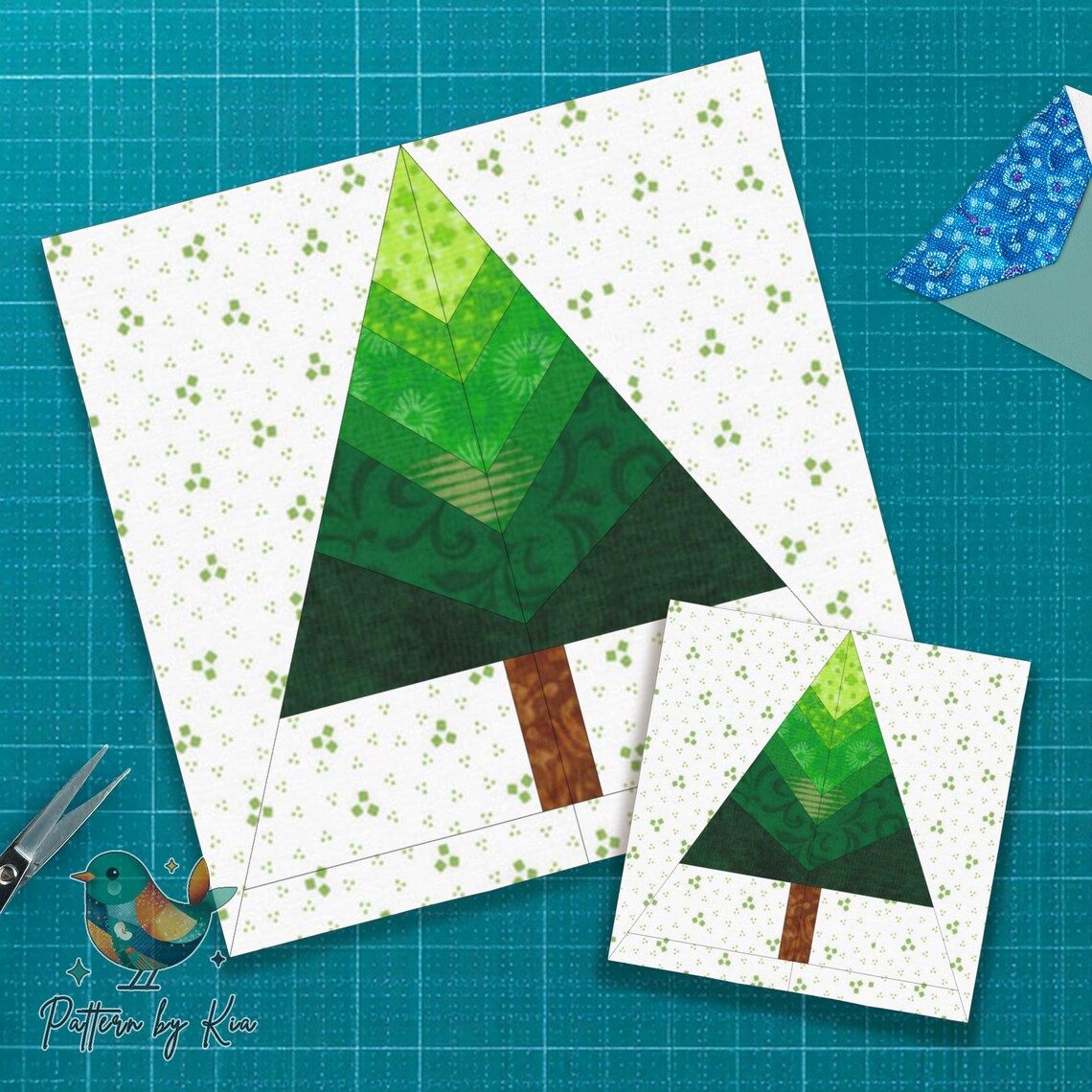 Tree Quilt Block FPP Bundle : 4 FPP Designs, PDF Instant Download ...