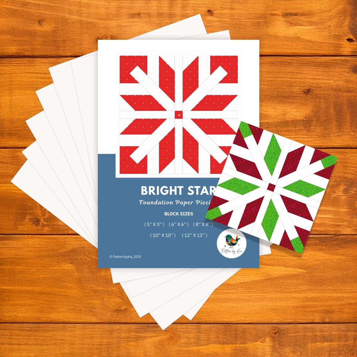 Bright Star Quilt Block Pattern, FPP Star (PDF Download) - Etsy