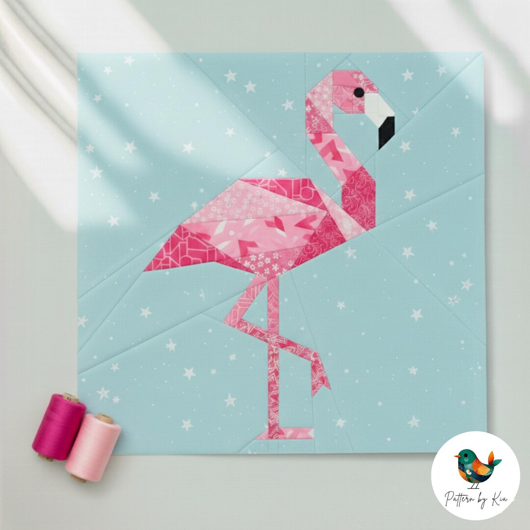 Flamingo Quilt Block Pattern, Foundation Paper Piecing, Animal FPP ...
