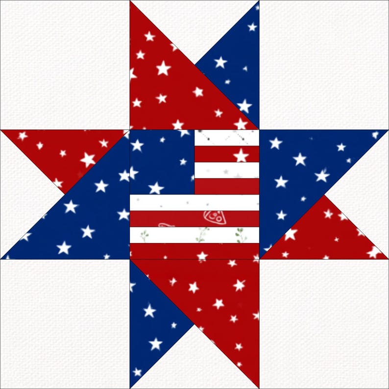 Twin Star Quilt Block Pattern | 6 Sizes PDF Download | Foundation Paper ...