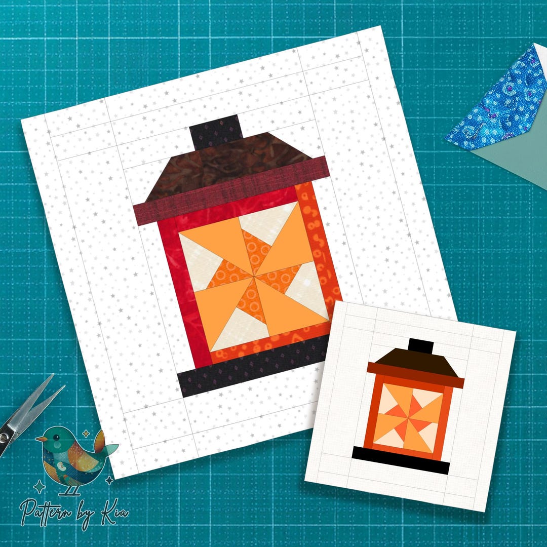Lantern Quilt Block Pattern, FPP, 5 Sizes (PDF Pattern) - Etsy