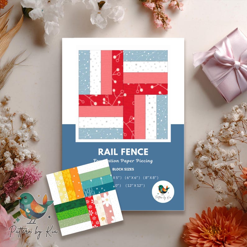 Rail Fence Quilt Block Pattern: Foundation Paper Piecing (PDF Download ...