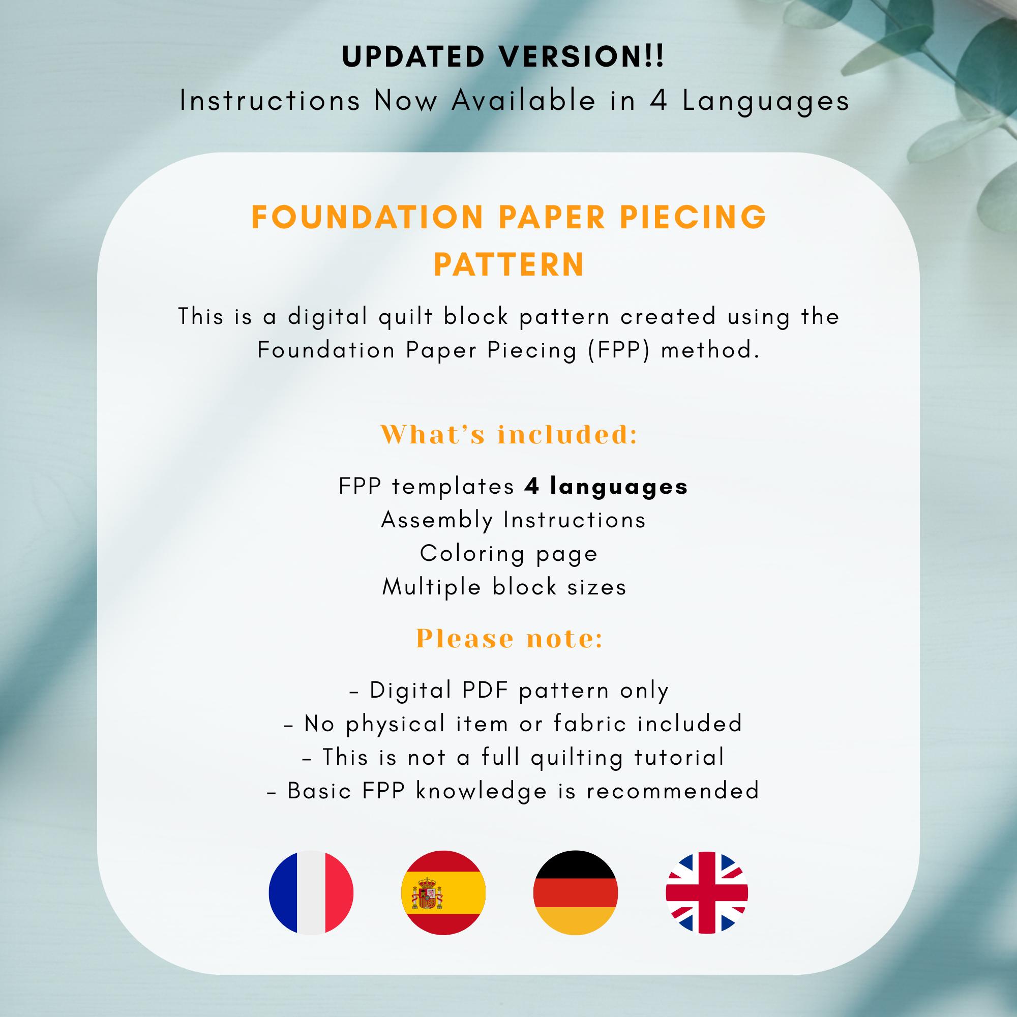 Fox FPP Quilt Pattern, 2 Size Template (PDF Download) - Etsy