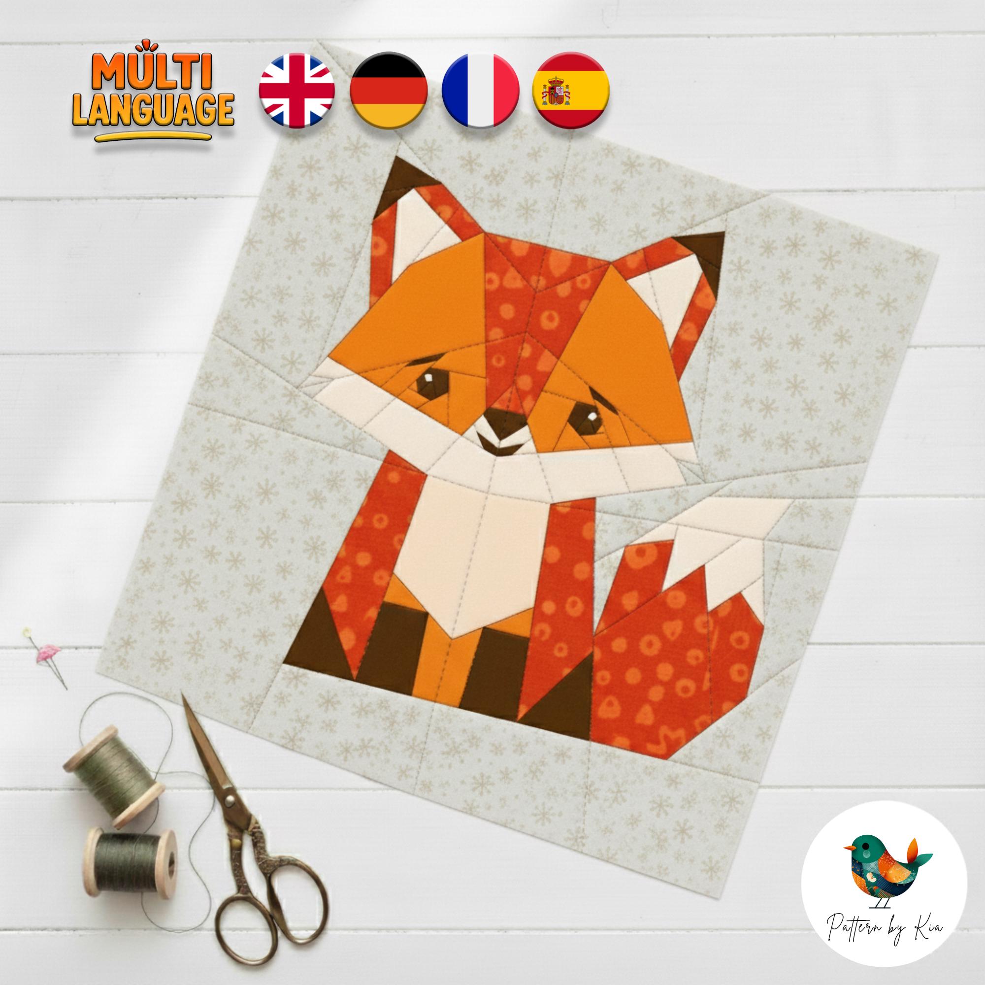 Fox FPP Quilt Pattern, 2 Size Template (PDF Download) - Etsy