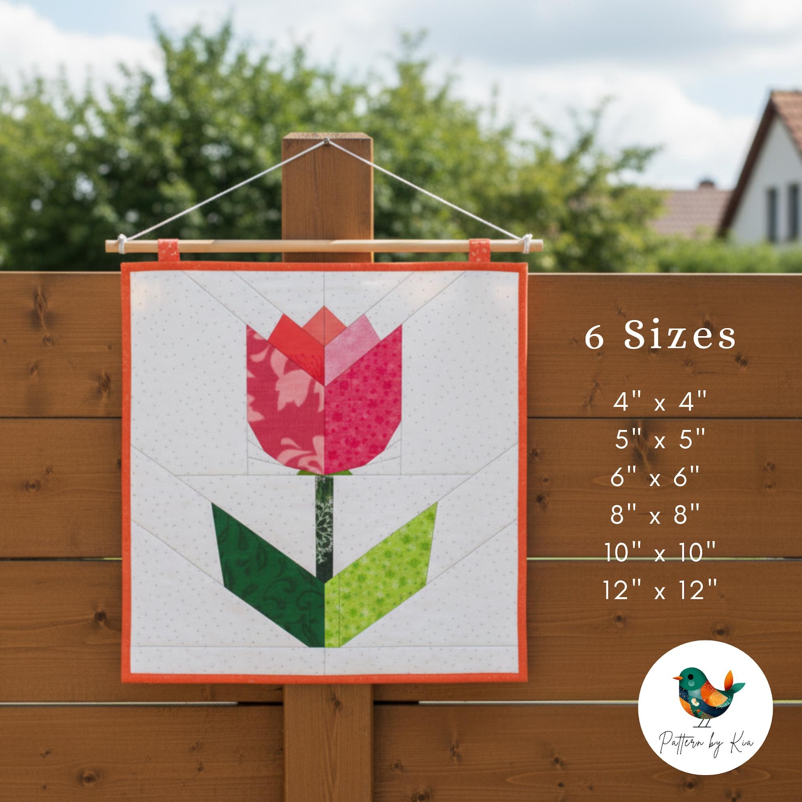 Tulip Quilt Block Pattern, Spring Flower Quilt, Foundation Paper ...