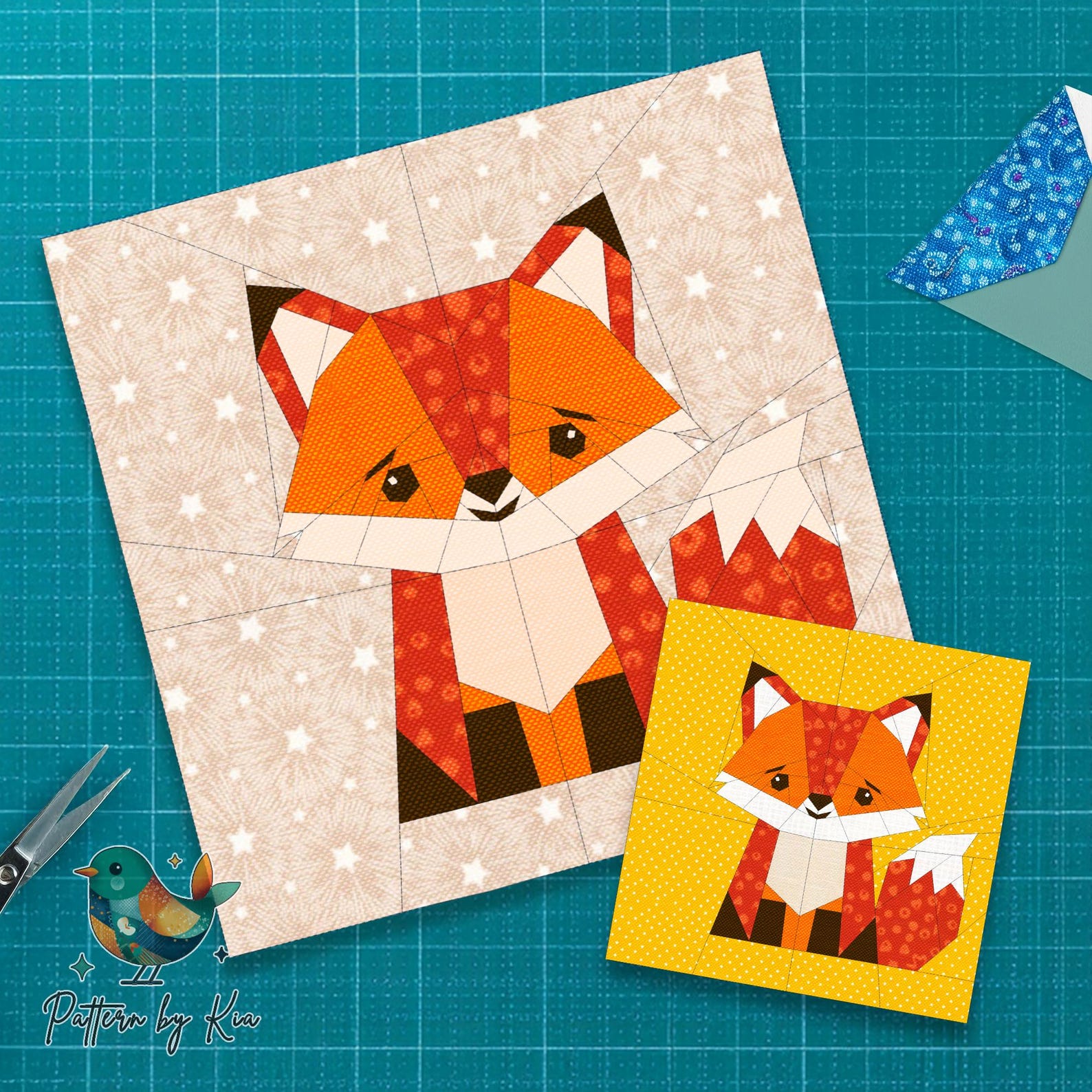 Fox FPP Quilt Pattern, 2 Size Template (PDF Download) - Etsy
