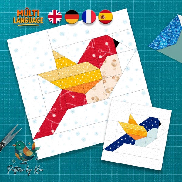 Bird Quilt Block Fpp - Etsy