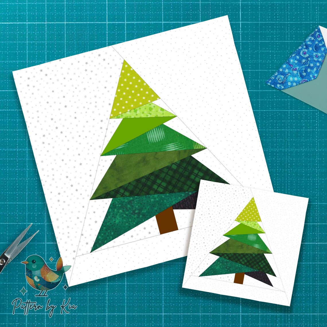 Tree Quilt Block FPP Bundle : 4 FPP Designs, PDF Instant Download ...