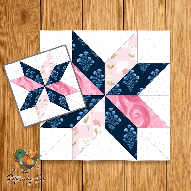 8 Pointed Star Quilt Block Pattern: Foundation Paper Piecing (PDF ...