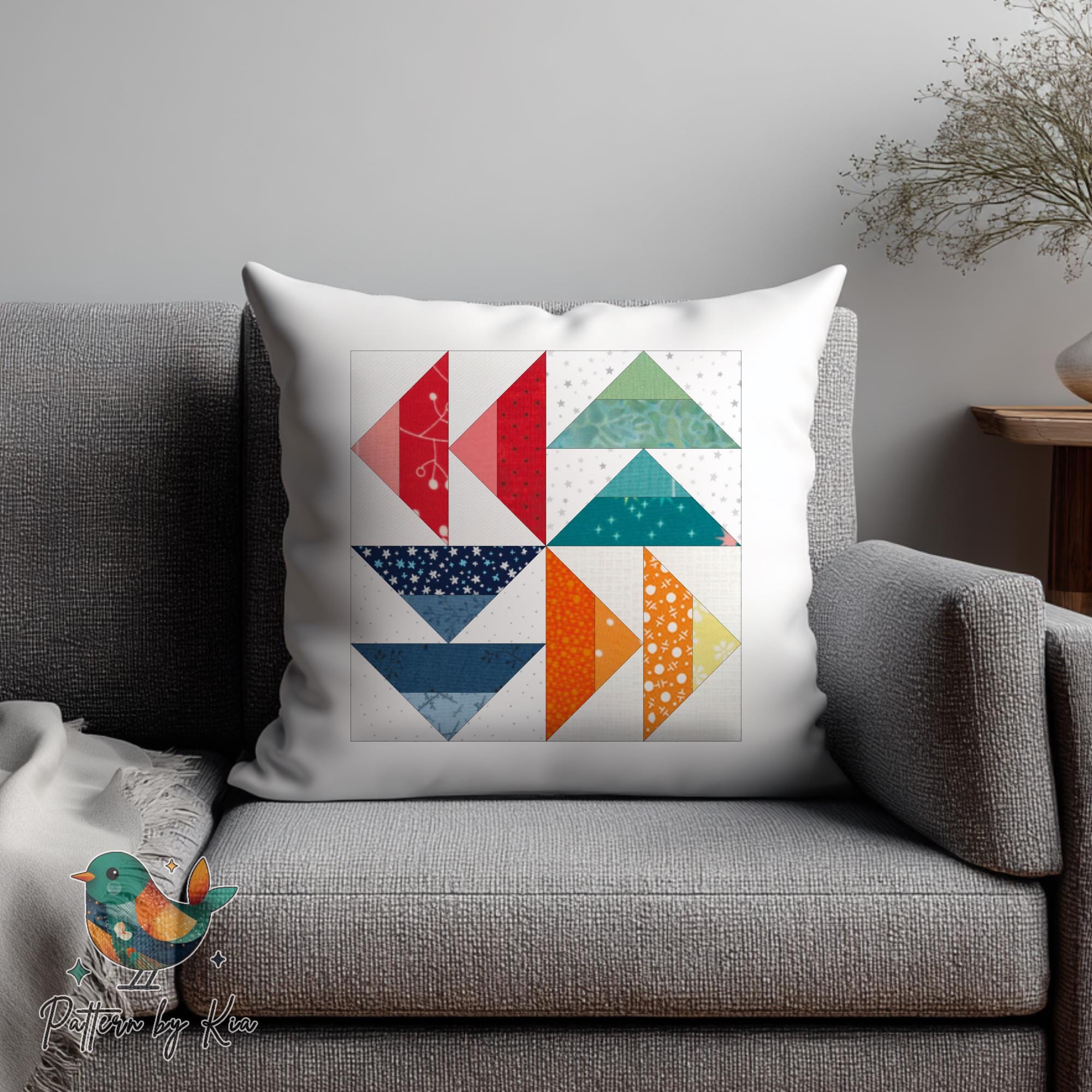 Fpp Template Flying Geese Quilt Block : 6 Sizes, Foundation Paper ...
