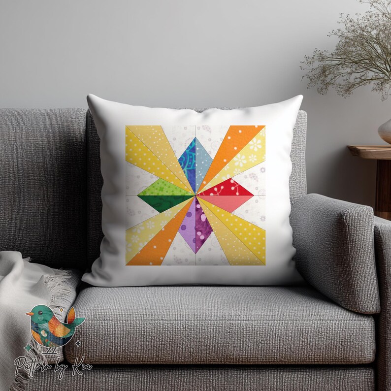 Shining Star Quilt Block Pattern: FPP (PDF Download) - Etsy
