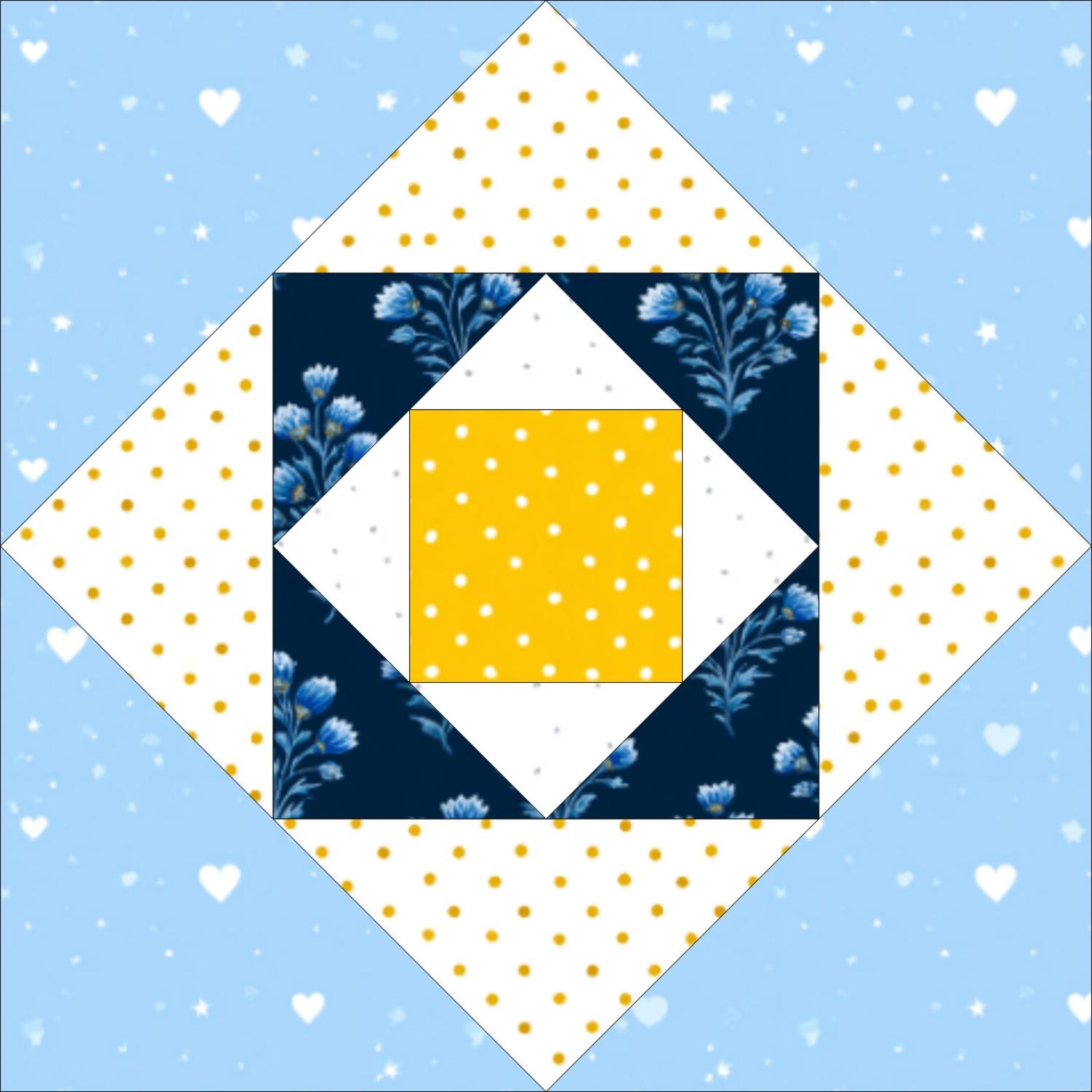 Economy Quilt Block FPP Pattern: Square in a Square, 6 Sizes (PDF ...