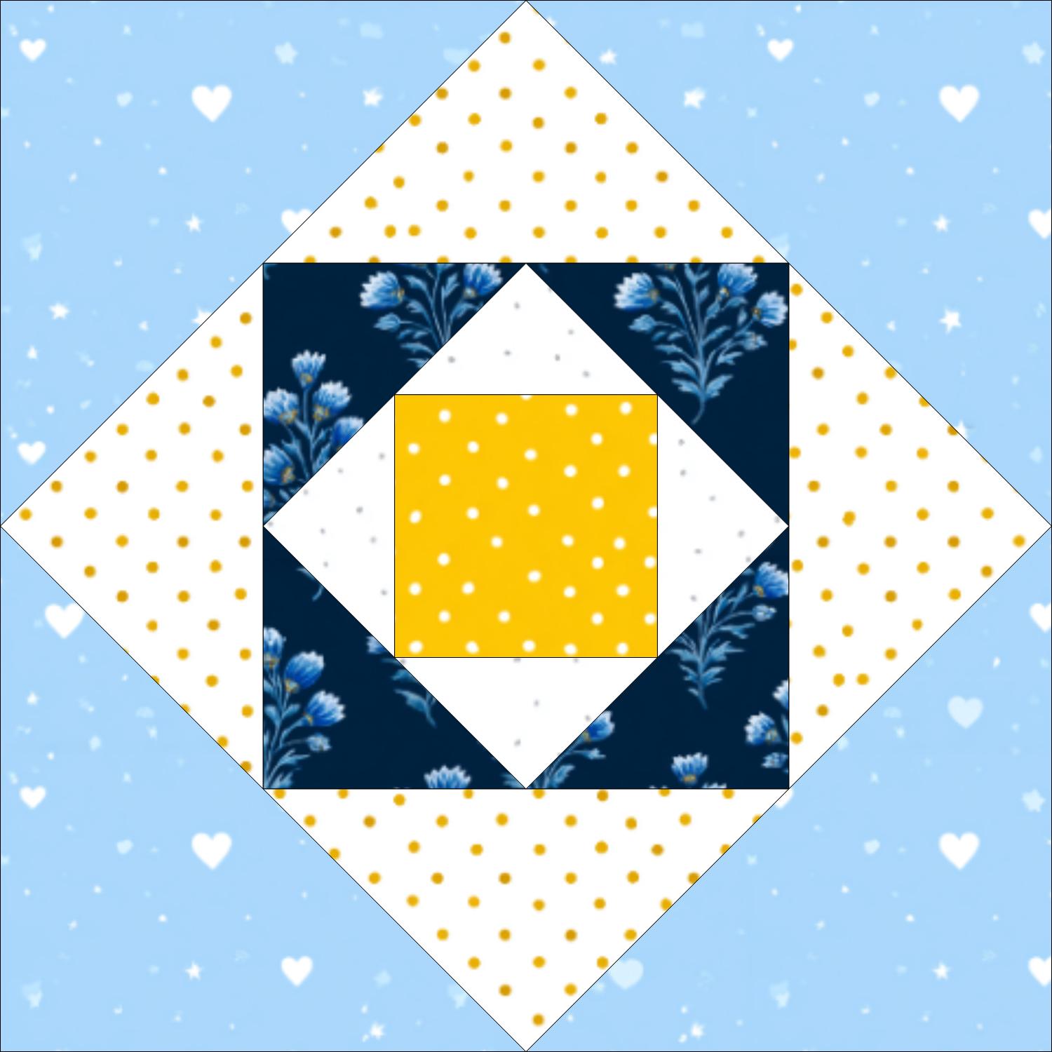 Economy Quilt Block FPP Pattern: Square in a Square, 6 Sizes (PDF ...
