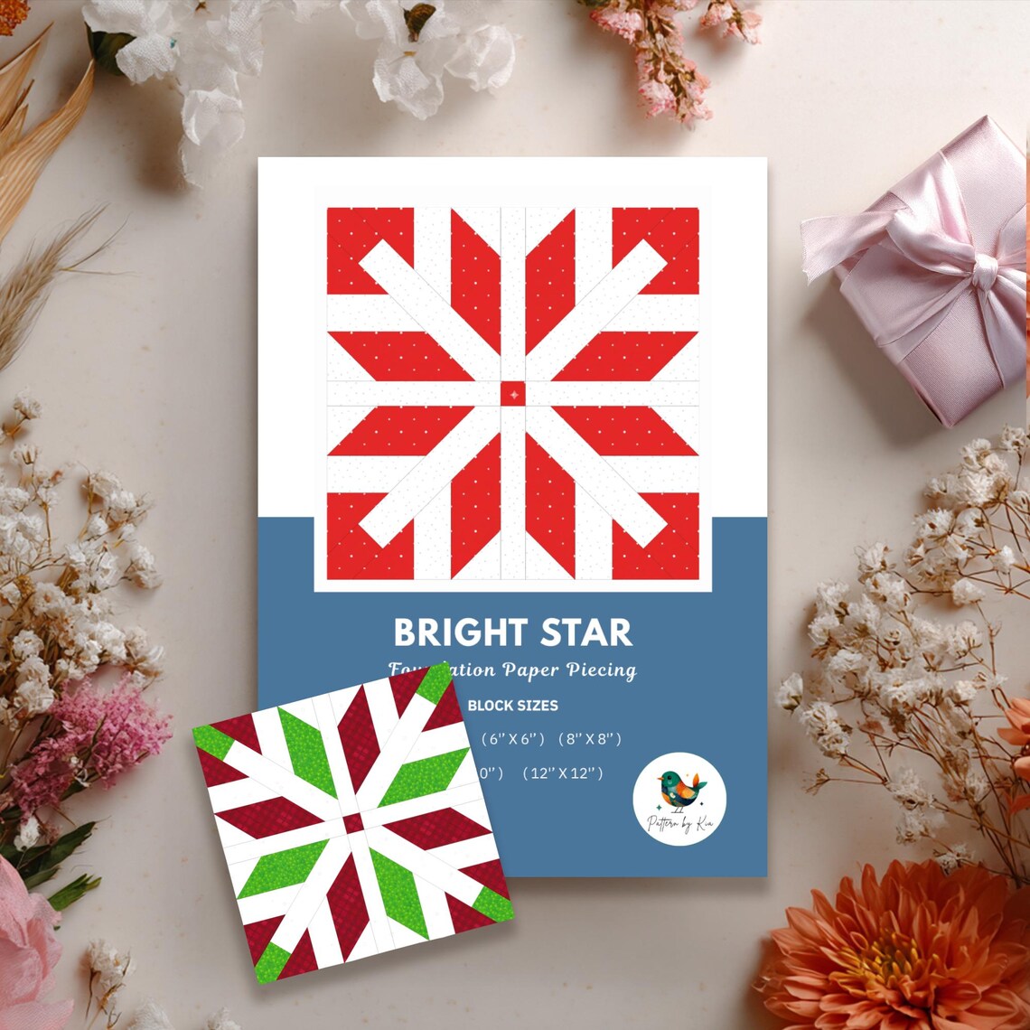 Bright Star Quilt Block Pattern, FPP Star (PDF Download) - Etsy