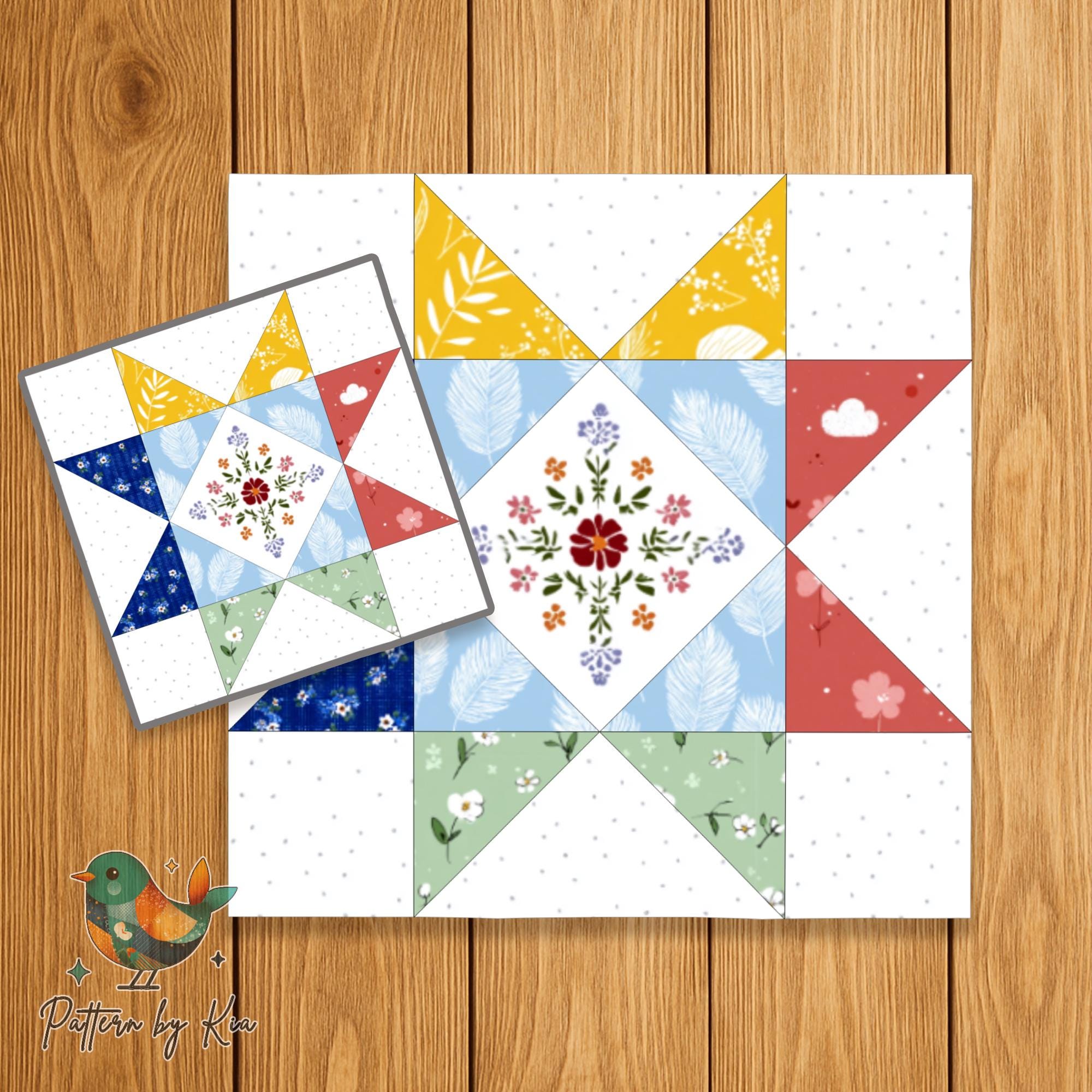 Sawtooth Star Quilt Block Pattern: 6 Sizes, Foundation Paper Piecing ...
