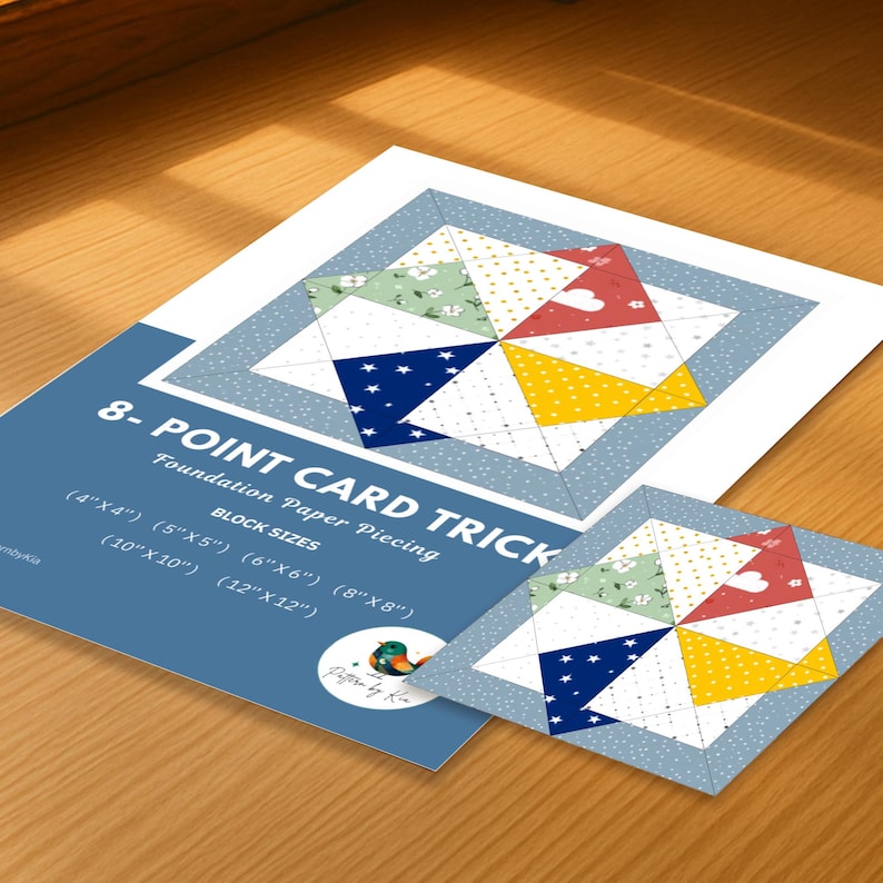Card Trick Quilt Block Pattern: 6 Sizes, Foundation Paper Piecing (PDF ...