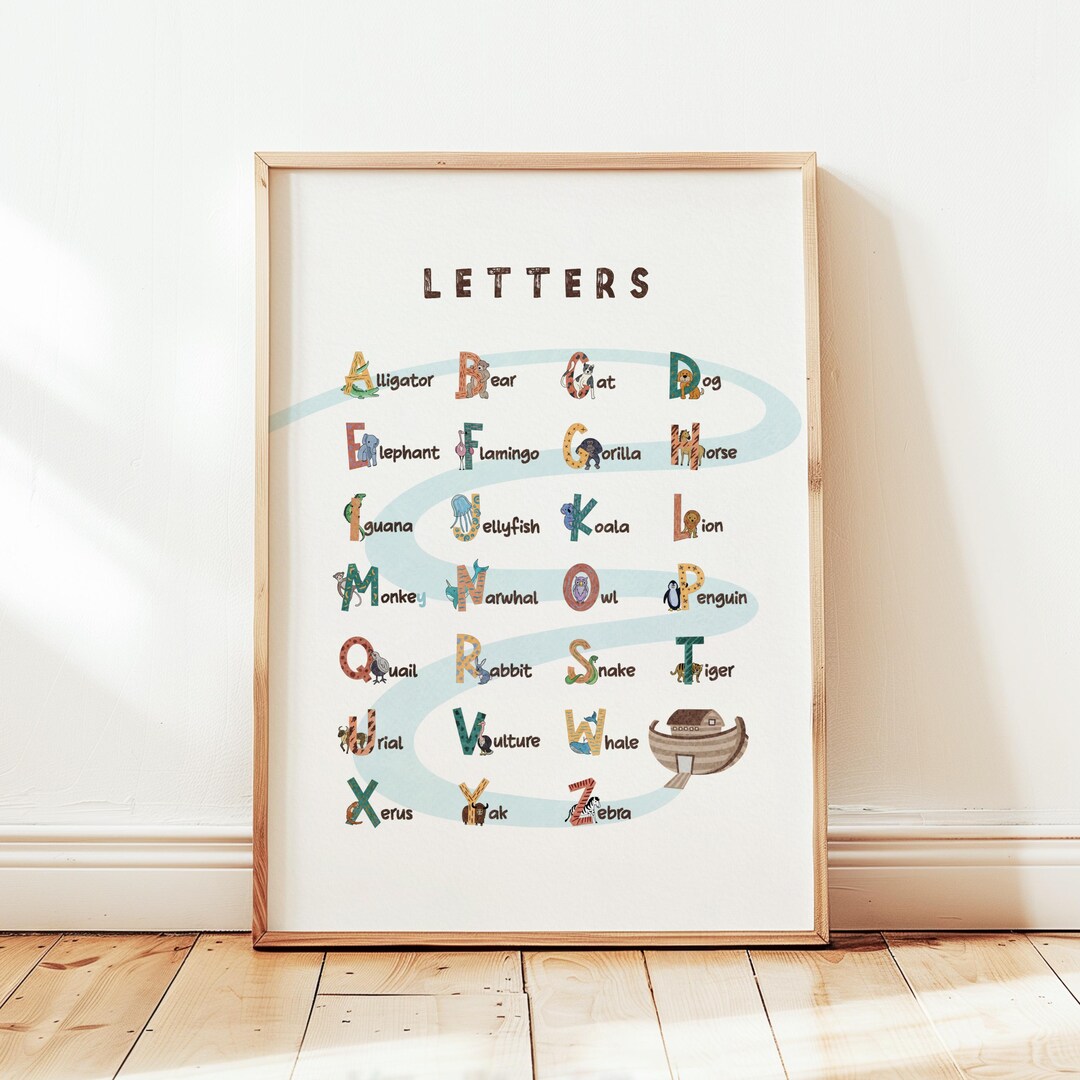Kids Alphabet Educational Poster: Christian Preschool Homeschool ...