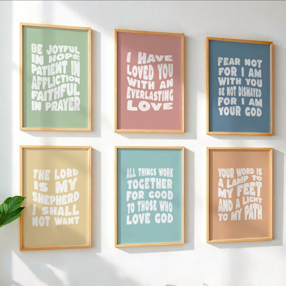 Kids Bible Verse Poster (set of 6): Christian Preschool Homeschool ...