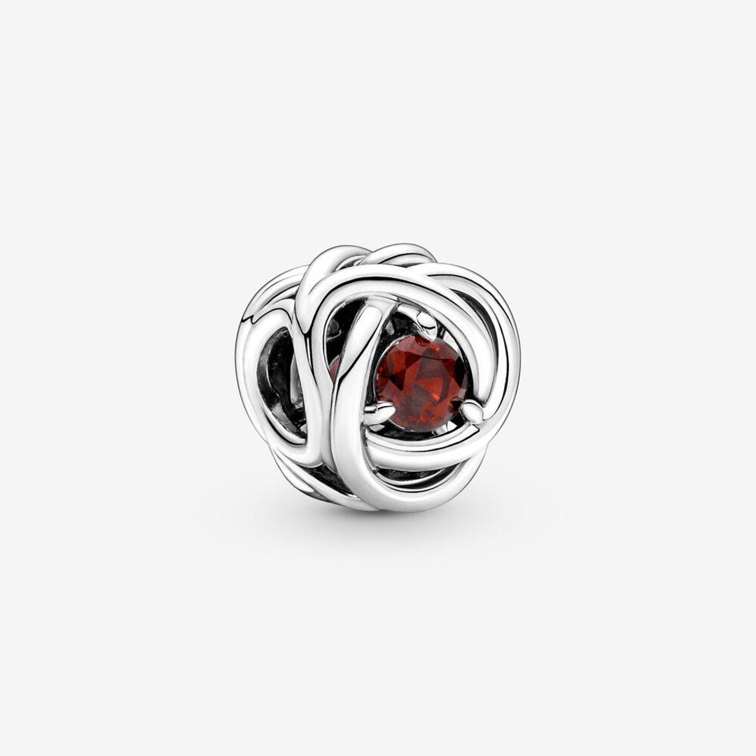 Pandora Aquarius Zodiac Charm & January Birthstone Charm Key Ring Set ...
