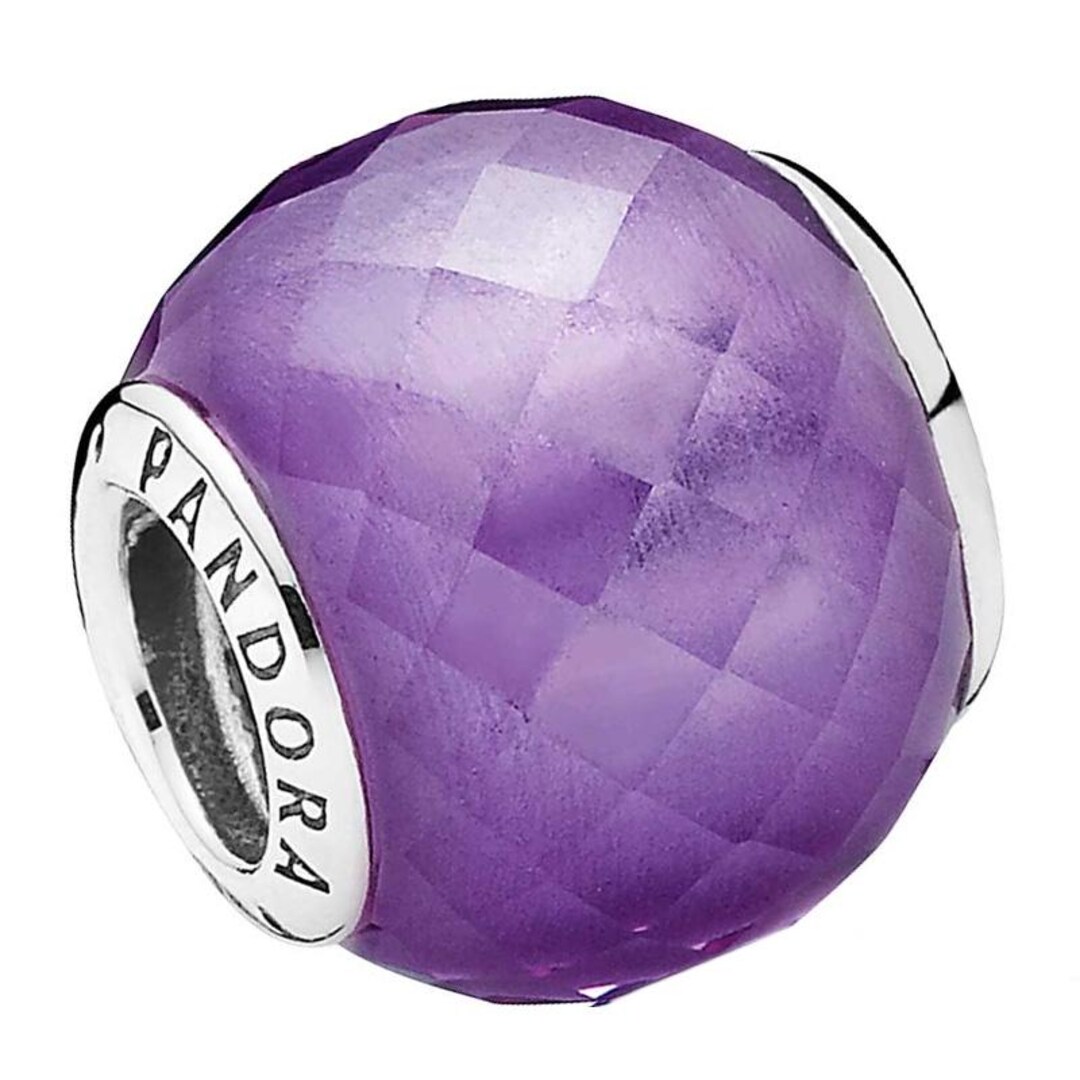 Pandora Sterling Petite Facets Charm Synthetic Purple Quartz - Etsy