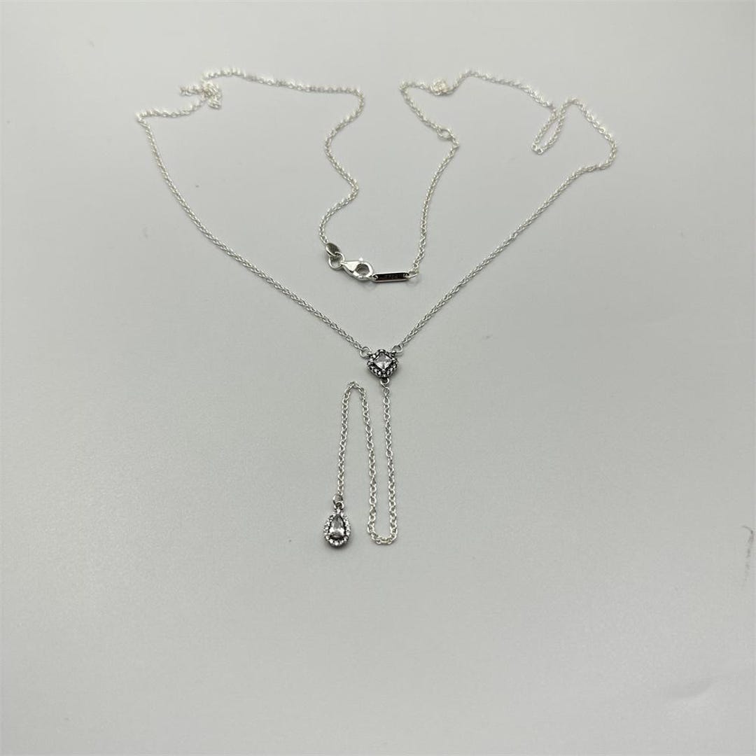 Pandora 925 Sparkle Geometric Y Drop Pendant Necklace - Etsy
