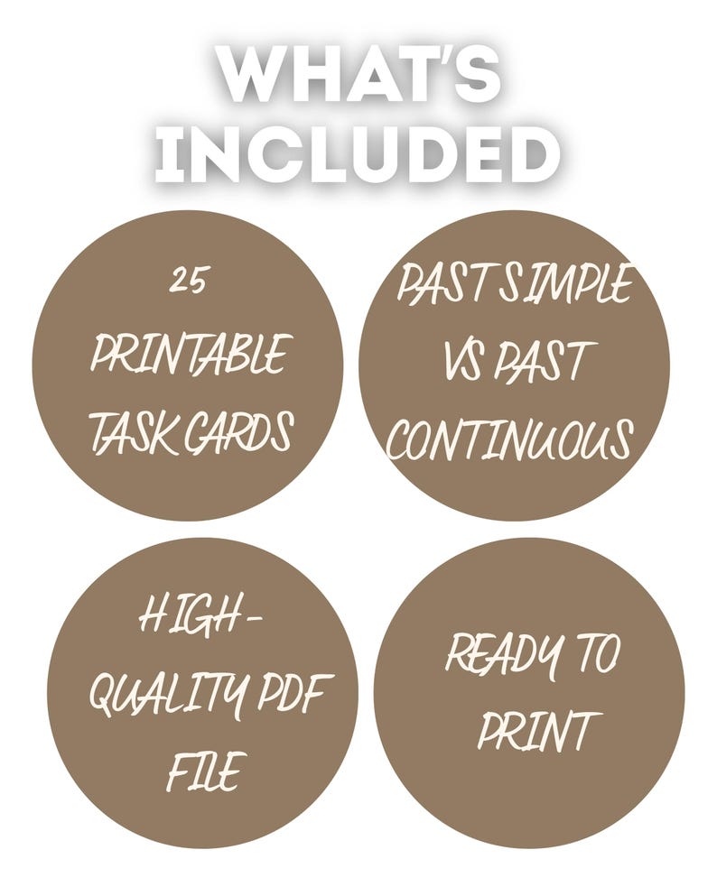 Past Simple Vs Continuous Task Cards | ESL Grammar Activity (PDF) - Etsy