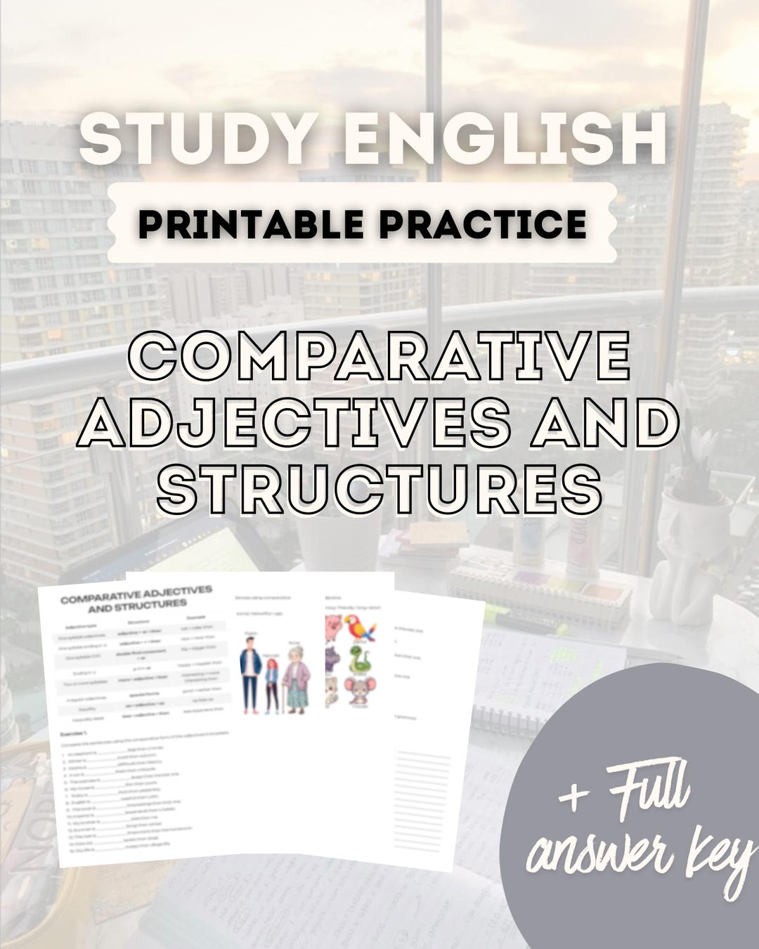 Comparative Adjectives Worksheet | Comparative Forms & Structures | ESL ...