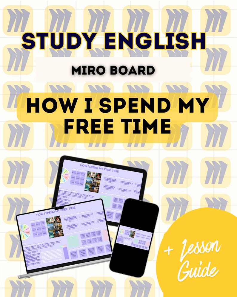 A2 English Speaking Lesson | Free Time Activities, Miro Board (+PDF ...