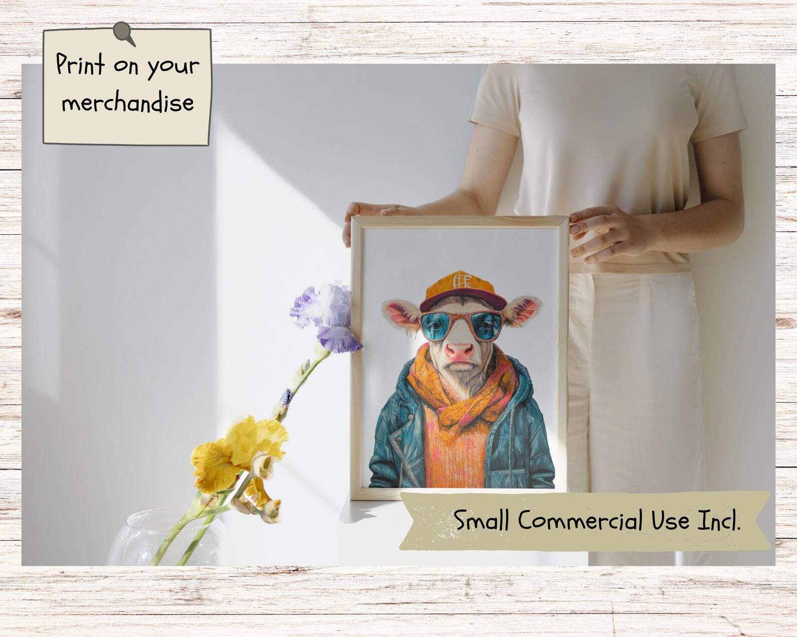 Funky Animals Clipart - Farm Animal Pngs for Junk Journals (instant ...